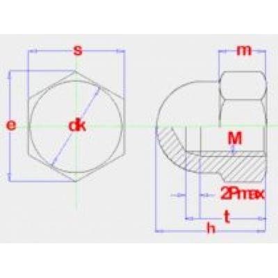 BLINDMOER M3 INOX A2 DIN 1587
