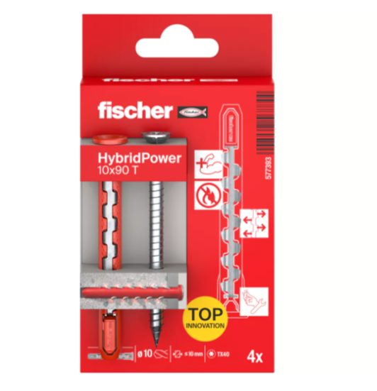 FISCHER HYBRIDPOWER PLUG 10X90MM T 4ST